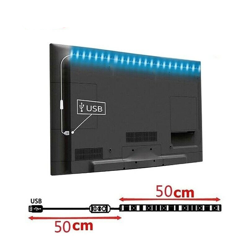 5V USB LED Strip Lights TV Back Light 5050 RGB Color Changing with ...