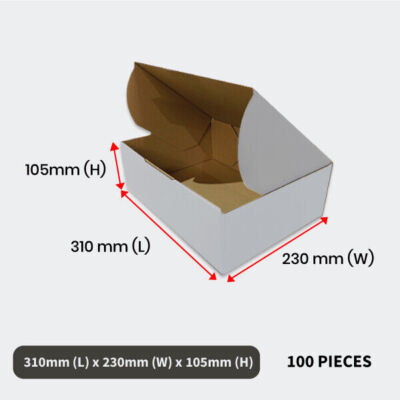 100 x Mailing Boxes 310 x 230 x 105mm Die Cut Shipping Packing ...