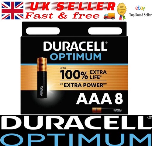 Duracell Optimum AAA Batteries 8 Pack 100% Extra Life | eBay UK
