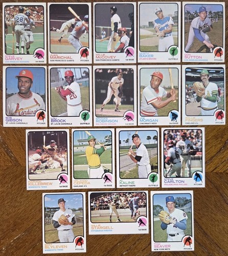 1973 TOPPS STAR/HOF LOT ROBINSON,BROCK,GIBSON,CARLTON, KALINE,MORGAN VG ...