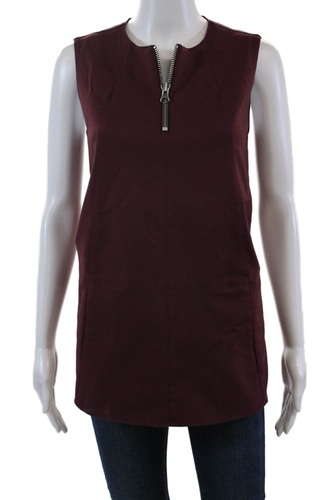 Opening Ceremony Womens Sleeveless Zipper Front Tank Top Merlot Red ...
