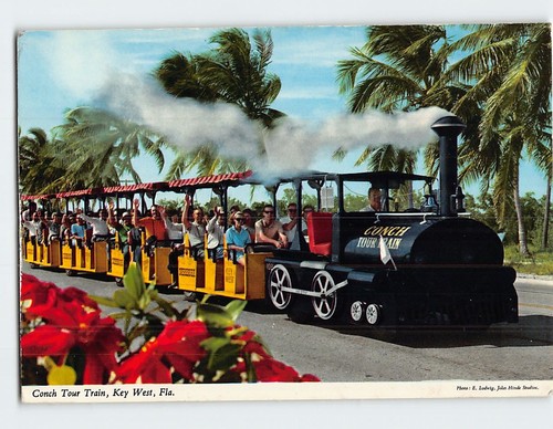 Postcard Conch Tour Train Key West Florida USA | eBay