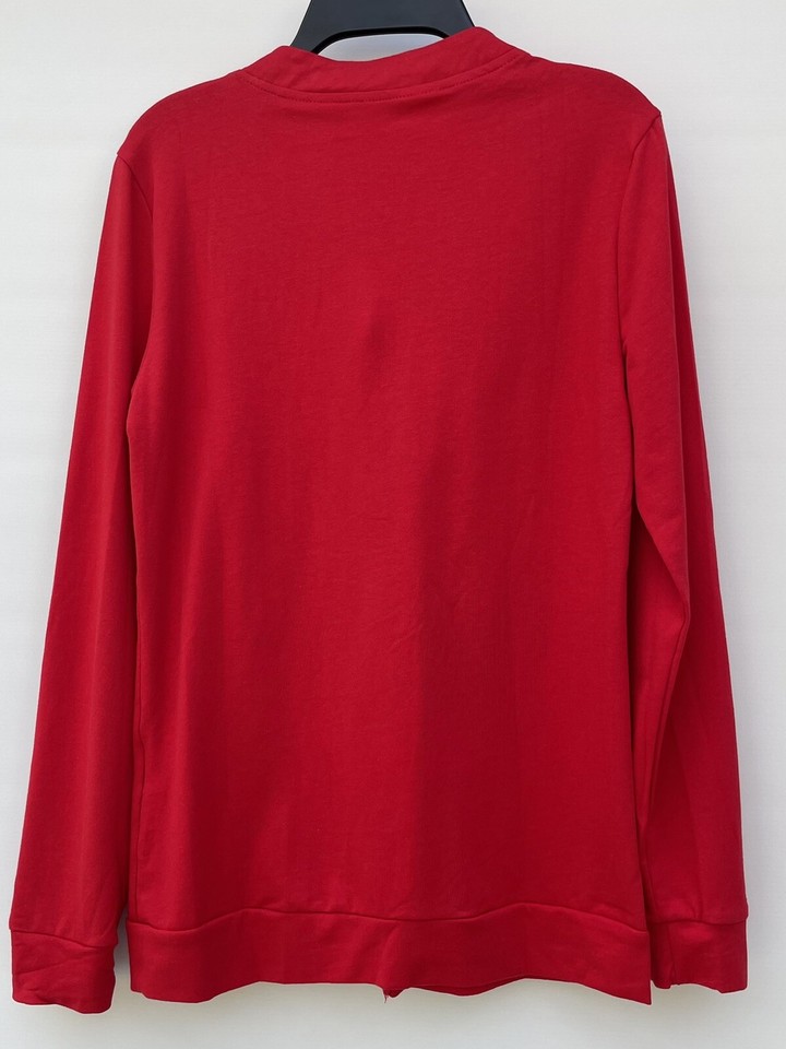 Meaneor Women's Long Sleeve Button Front Knit Cardigan Red Size Small ...