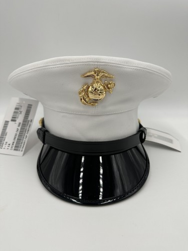 6 3/4" USMC Marine Corps Dress Blue Enlisted Cotton Service White Dress ...