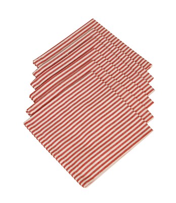 Cotton Napkins Stripes Red & White 6/pack | eBay