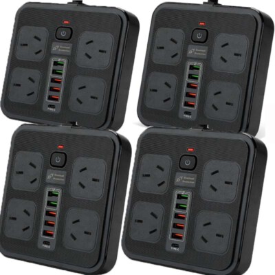 1/2/4 Protector Power Board 4 Way USB-C USB-A Port Individual Switch ...