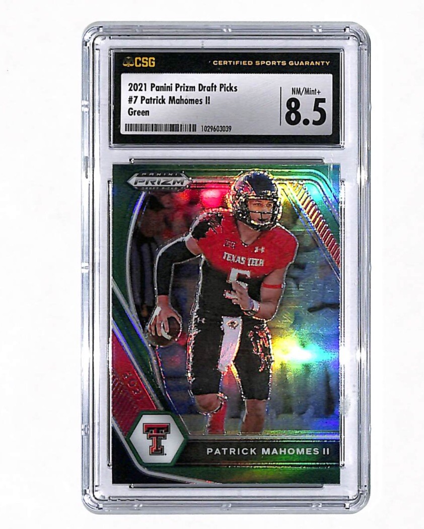 2021 Panini Prizm Draft #7 Patrick Mahomes Green Prizm Card CSG 8.5 ...