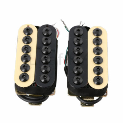 2PCS Invader Style Guitar Humbucker Pickup Neck & Bridge Black/Ivory | eBay