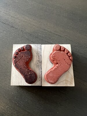 Footprints Foot Feet 2pc Rubber Stamp Inkadinkado 4547-P Cardmaking ...