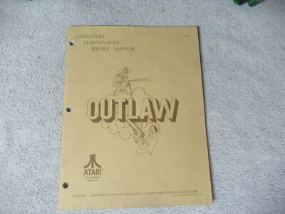 Original factory OUTLAW ATARI arcade video game manual | eBay