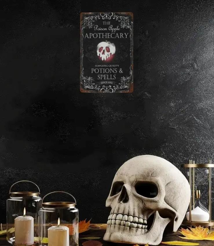 New Poison Apple Apothecary Spells &Potions Metal Wall Sign 11.81" x 7. ...