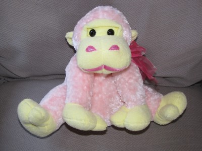 WALMART WAL MART PINK YELLOW PLUSH VALENTINES DAY GORILLA MONKEY APE ...