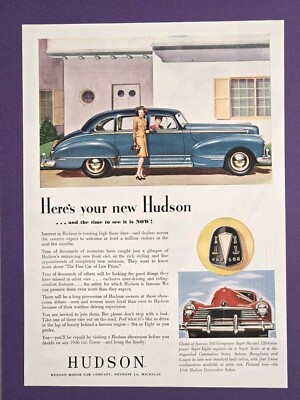 1946 VINTAGE PRINT AD - HUDSON COMMODORE SEDAN CAR AD - HUDSON MOTOR ...