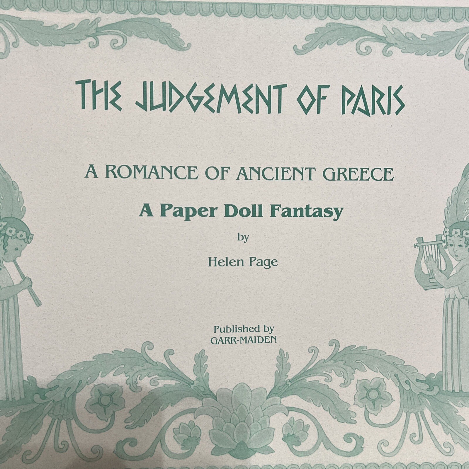 "THE JUDGEMENT OF PARIS" 1989 BY HELEN PAGE UNCUT PAPER DOLLS VINTAGE ...