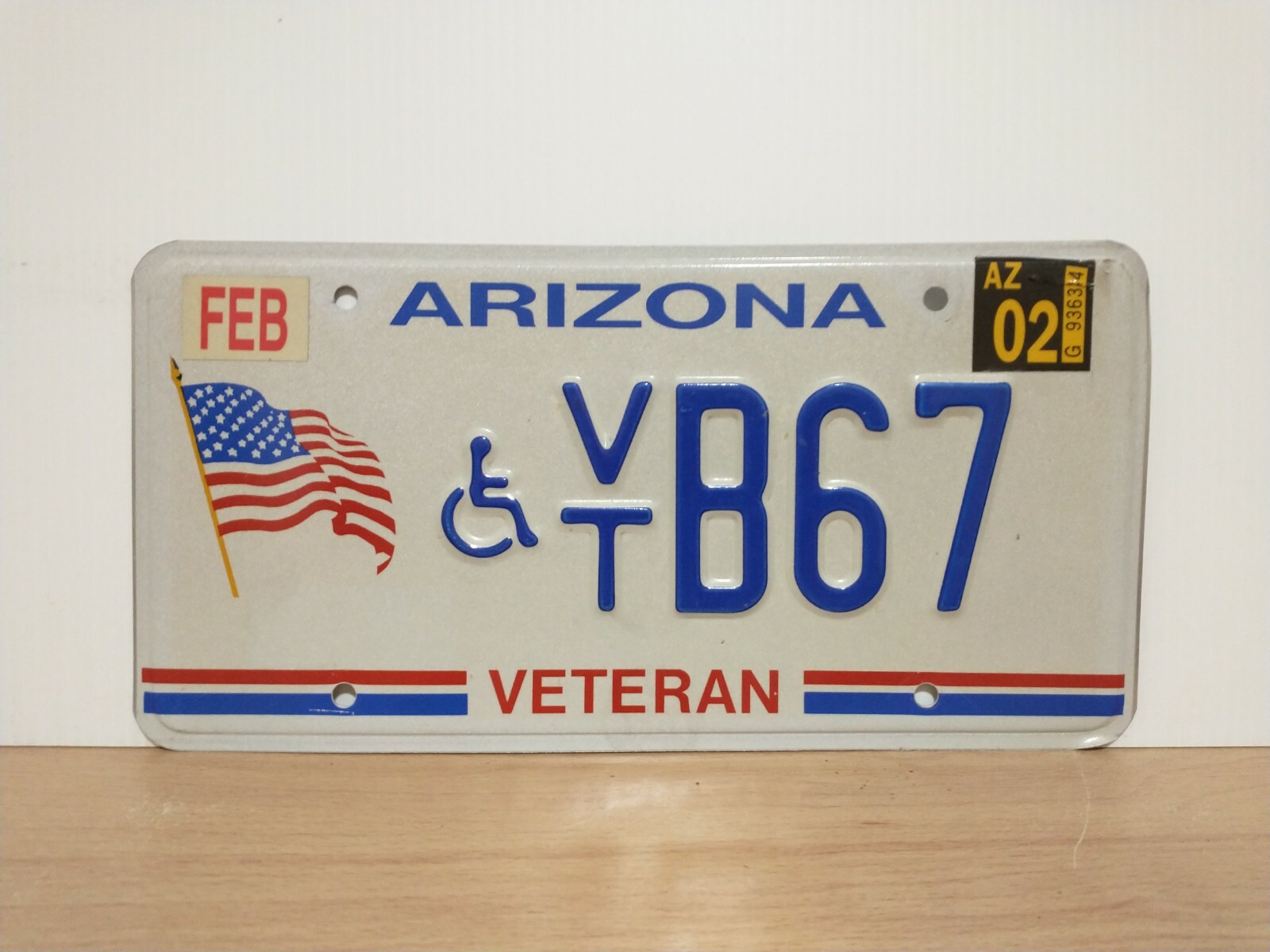 2002 Arizona VETERAN License Plate Tag Original | eBay