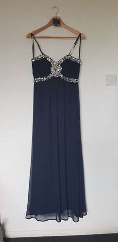 Cachet Navy Blue Strapless Evening Dress size UK 10 (US 6) Prom Ball ...