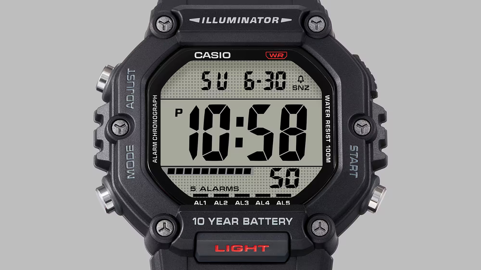 CASIO Herrenuhr digital große Ziffern 10 BAR mit langlebiger Batterie ...