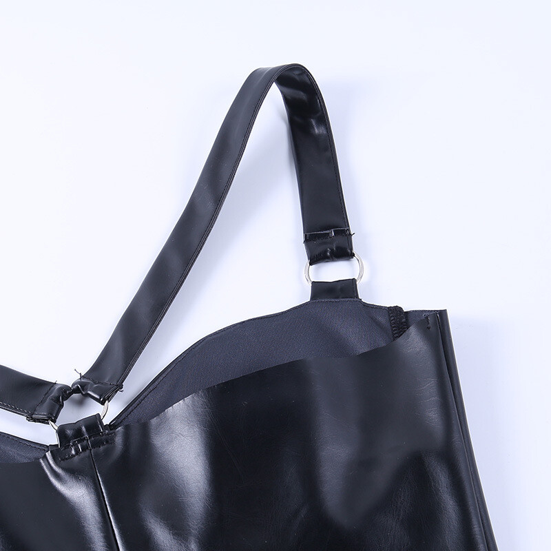 Sexy Women Wet PU Leather Bodysuit Babydoll w/Gloves Cosplay Costume ...