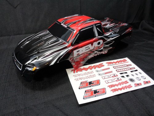 New Traxxas Nitro Revo 3.3 Red Black Painted Body Shell with Decals | eBay
