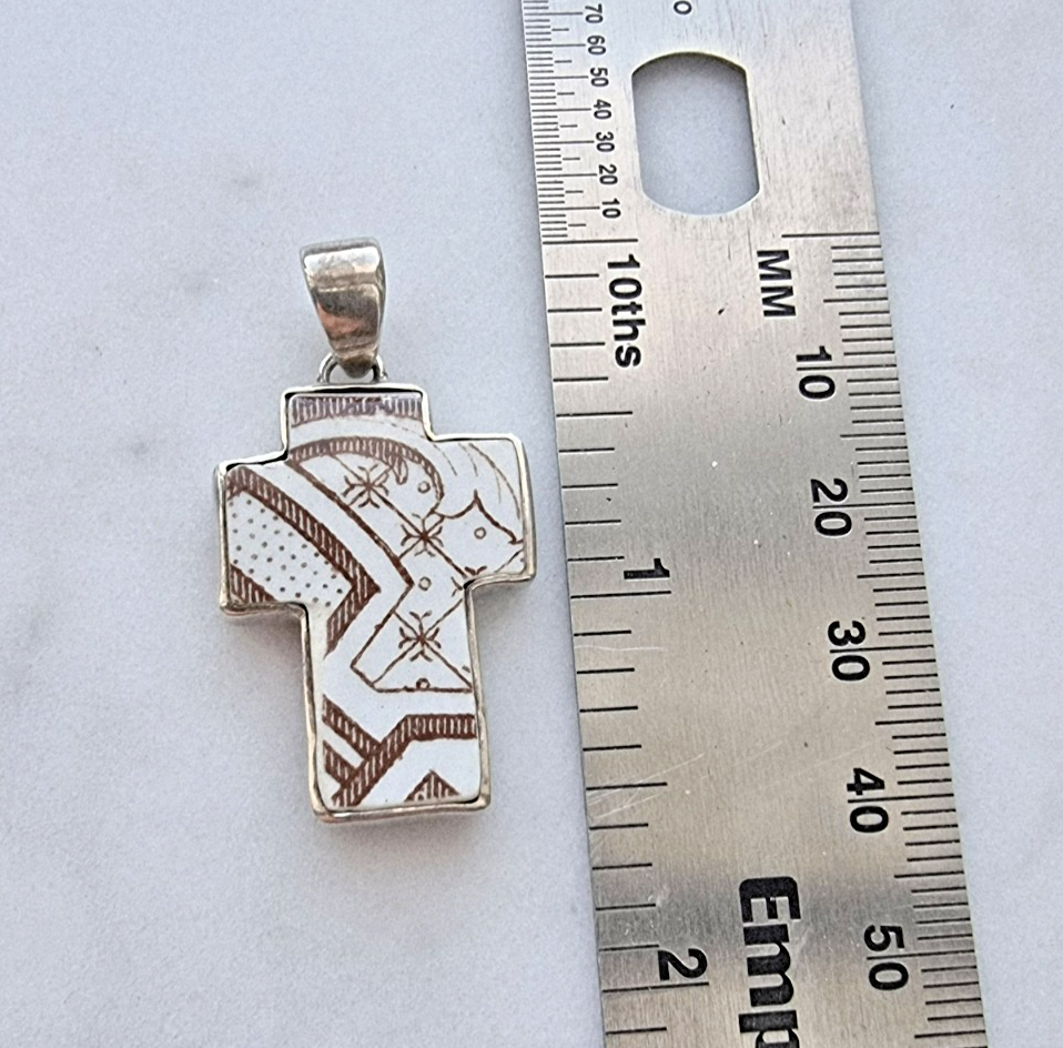 Vintage Sterling Silver 925 Art Pineapple Hallmark Chunky CROSS Pendant ...