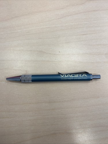 Rare Vintage Heavy Metal Viagra Drug Pen - Black Ink - Blue and Silver ...