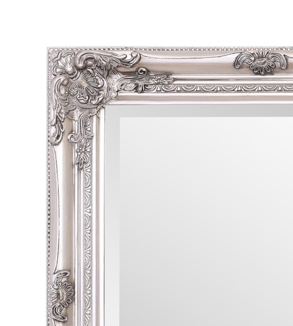 60x90cm Antique Silver French Style Rectangle Wall Mirror Rhone ...