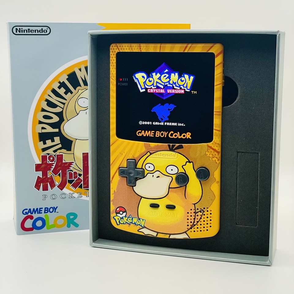OLED Gameboy Color Custom Psyduck Pokemon GBC With Premium Custom Box ...