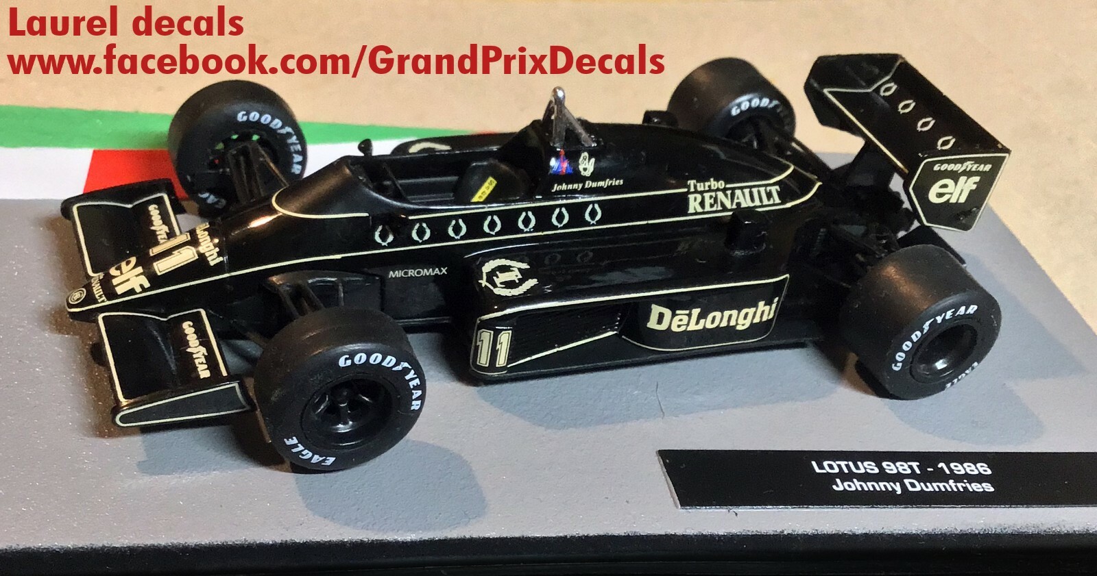 LOTUS 98T 1986 water slide DECALS - JPS / | Grelly UK