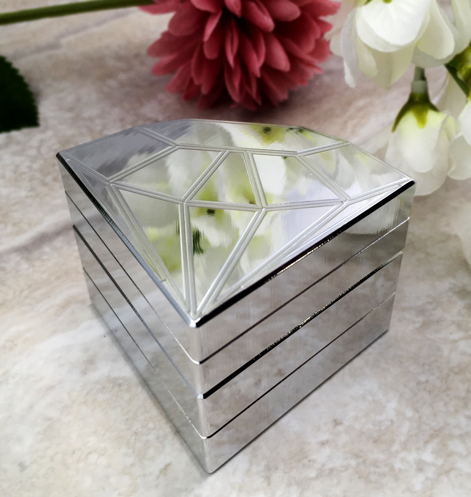 Diamond Shaped Engagement Ring Box -Hand Polished Aluminum - Made in ...