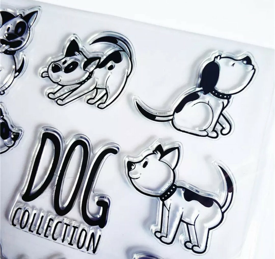 9 DOGS CLEAR STAMPS-CARTOON DOG COLLECTION STAMP-TRANSPARENT-CUTE ...