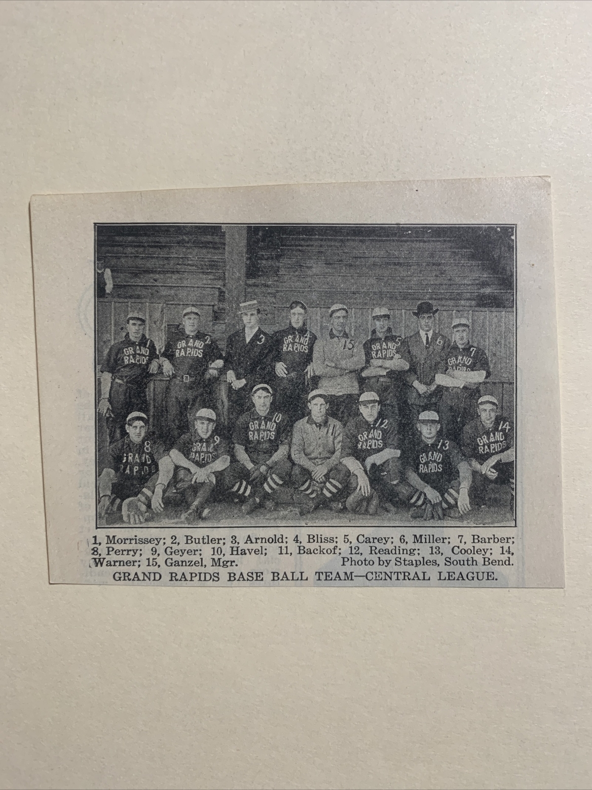 Grand Rapids Orphans John Ganzel Elmer Bliss I Butler 1905 Baseball ...