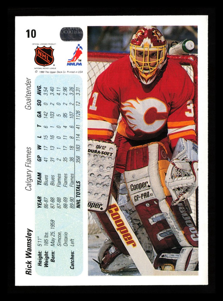 Rick Wamsley 1990-91 Upper Deck Hockey NHL #10c Calgary Flames | eBay