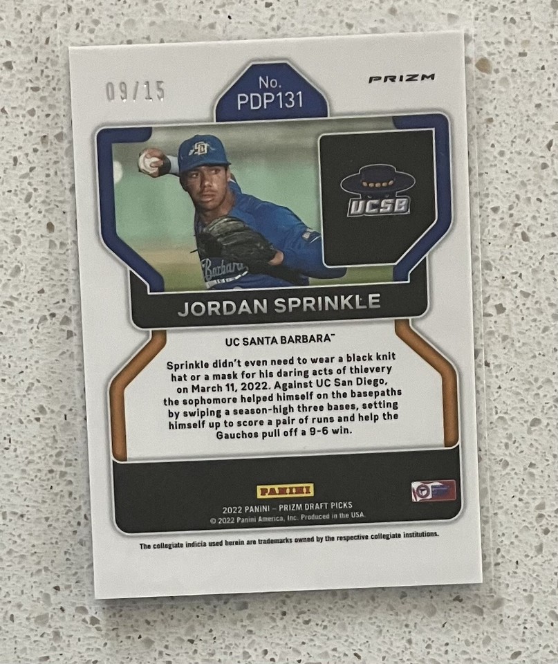 2022 Panini Prizm Draft Jordan Sprinkle RC /15 Kaleidoscope Chicago ...