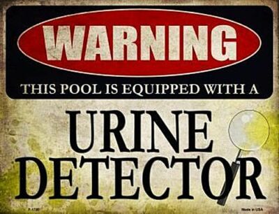 Warning Pool Urine Detector 12" x 9" Metal Sign Recreation Swimming ...