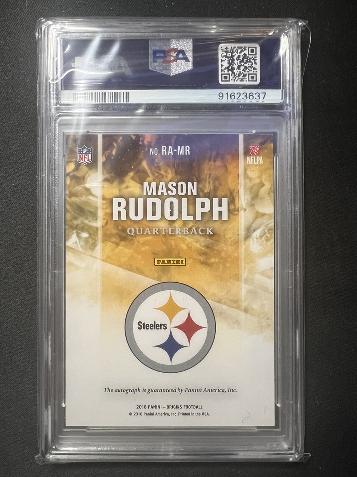 2018 MASON RUDOLPH PANINI ORIGINS RC ROOKIE AUTO AUTOGRAPH PSA 8 NM/MT ...