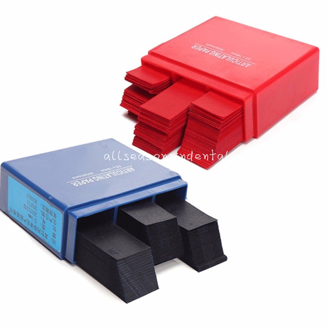 Dental Articulating Paper Blue/Red Double Sided Teeth Care Strips 300 ...