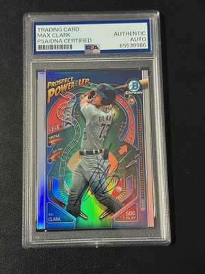 Max Clark autograph signed 2024 Bowman Power Up baseball card PSA SLAB ...