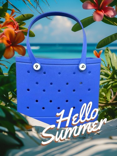 Beach Bag Medium Blue Bogg Model Styled Tote EVA Rubber Weatherproof | eBay