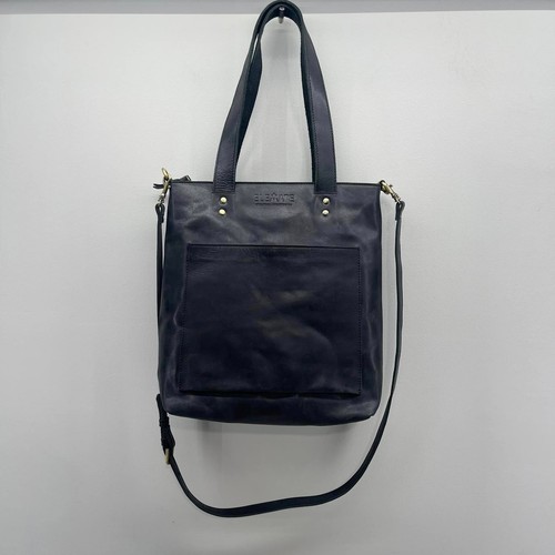 Elevate Black Matte Finish Full-Grain Leather Bucket Bag Tote w/Crossbody Strap | eBay
