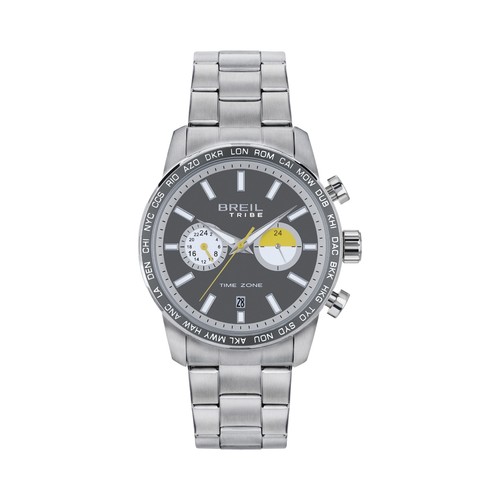 Montre Homme BREIL Tribe ZONE EW0566 Acier Inoxydable Gris Dual Time | eBay