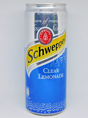 Empty Soda Can Schweppes CLEAR LEMONADE 330 ml. Ukraine 2022 Bottom ...