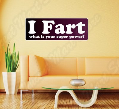 I Fart Super Power Man Superman Funny Wall Sticker Room Interior Decor ...