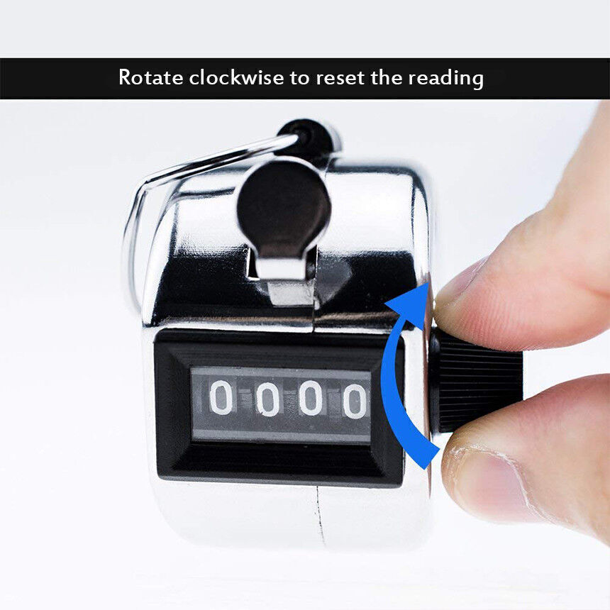 2 PCS 4 Digit Number Dual Clicker Golf Hand Tally Counter Metal Handy ...