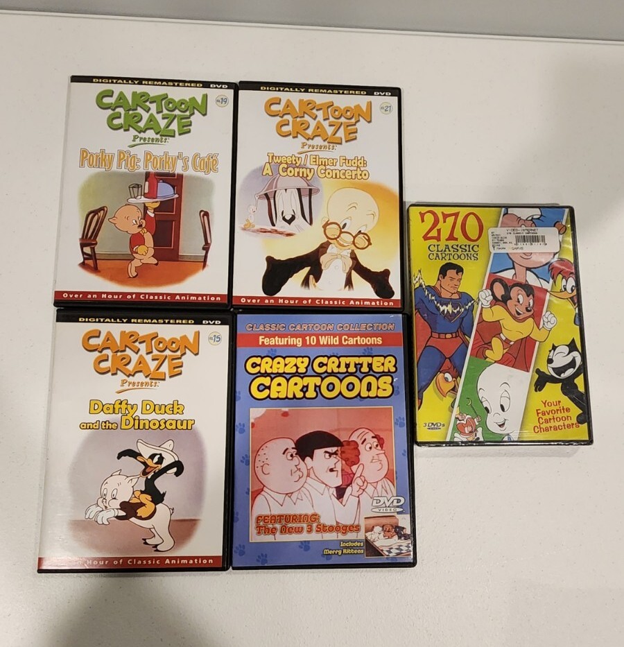 Lot 4 Cartoon Craze 270 classic cartoons DVDs Slim Case superman daffy ...