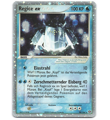 Pokemon 2005 Moderate Play Regice ex Emerald German Holo 98 Card | eBay