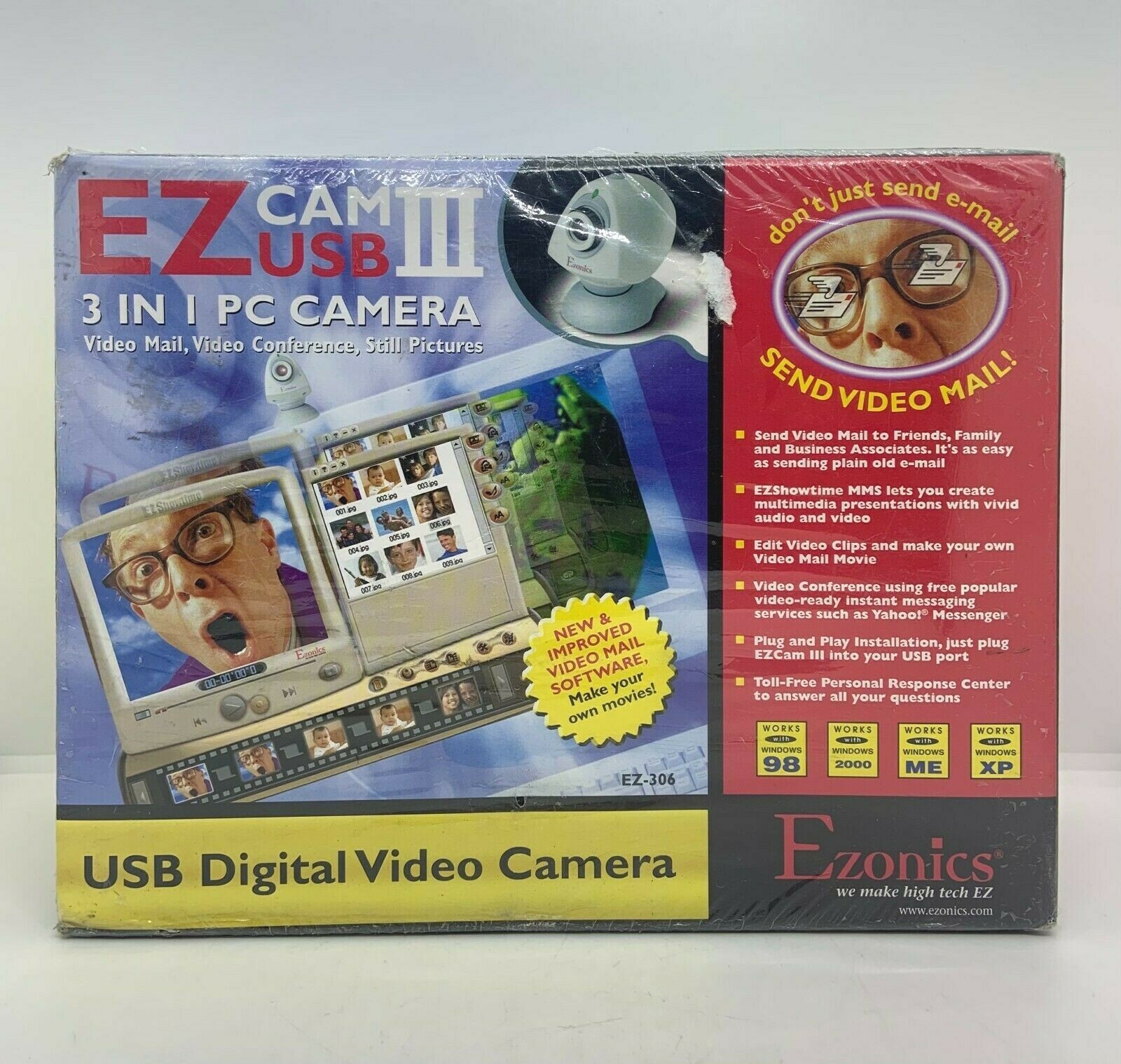 Ezonics EZ Web Cam III Model EZ-306 - Beige 3 in 1 PC Camera FREE ...