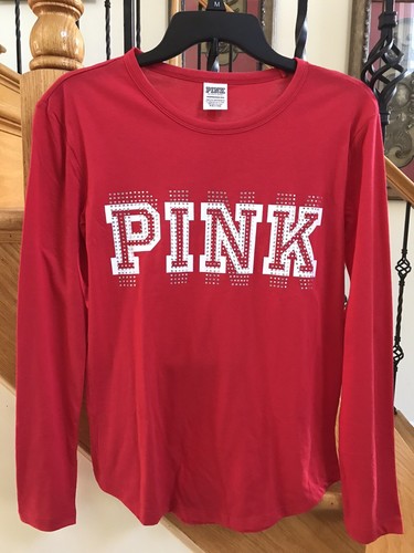 Victorias Secret PINK Bling Rhinestone Long Sleeve Top XS NEW WITHOUT ...
