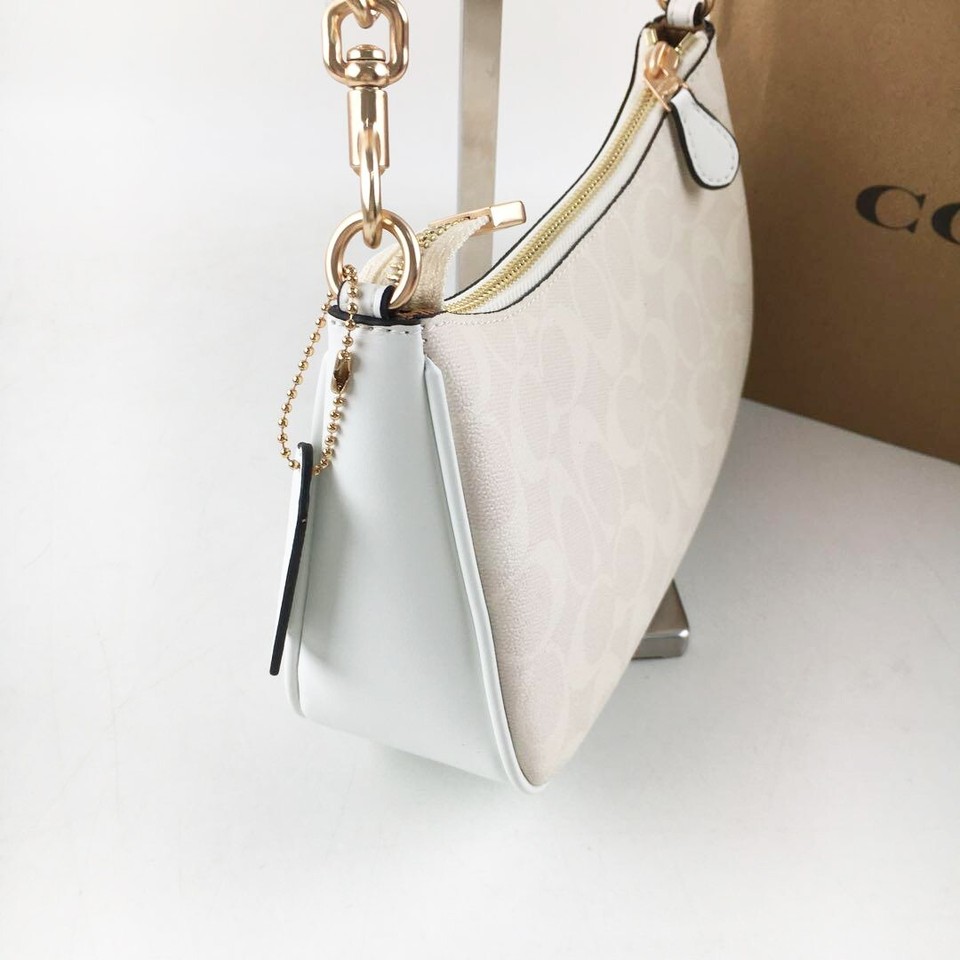COACH Teri 2Way Shoulder Bag Signature Coated Canvas White CA548 outlet ...