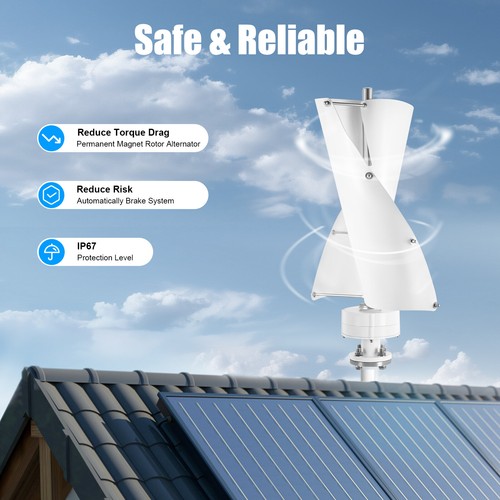 2-Blade Power Turbine Vertical Axis Wind Turbine Generator w/Controller ...