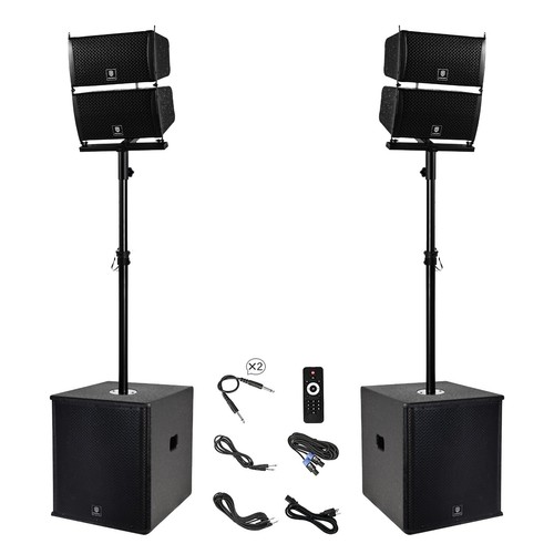 proreck CLUB 6000 15'' 6000W Stereo PA Speaker System Combo Set 4 Line ...